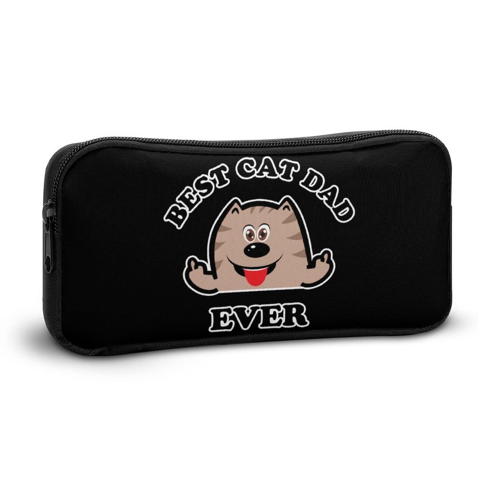 Best Cat Dad Ever Pencil Case Stationery Pen Pouch Portable Makeup Storage Bag Organizer Gift