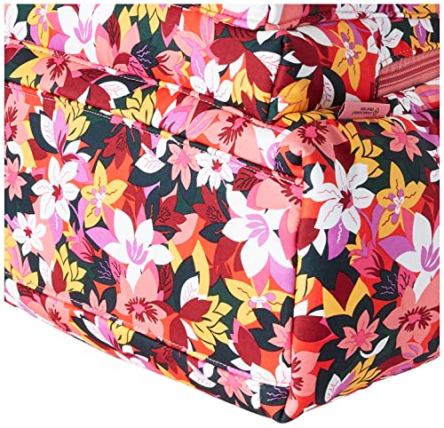 Vera Bradley Women's Cotton Utility Tote Bag, Rosa Floral - Recycled Cotton, One Size