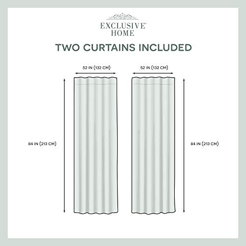 Exclusive Home Catarina Layered Solid Room Darkening Blackout and Sheer Hidden Tab/Rod Pocket Top Curtain Panel Pair, 52"x84", Rose Blush, Set of 2