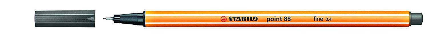 STABILO POINT 88 FINELINER PIGMENT LINER 88/96 (PACK OF 3) - DARK GREY