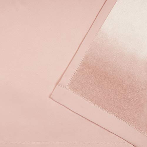 Exclusive Home Catarina Layered Solid Room Darkening Blackout and Sheer Hidden Tab/Rod Pocket Top Curtain Panel Pair, 52"x84", Rose Blush, Set of 2