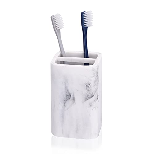 ZCCZ Bathroom Accessory Sets, 4 Pieces Bathroom Accessories Complete Set Vanity Countertop Accessory Set with Marble Look, Includes Lotion Dispenser Soap Pump, Tumbler, Toothbrush Holder and Tray