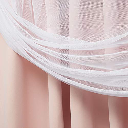 Exclusive Home Catarina Layered Solid Room Darkening Blackout and Sheer Hidden Tab/Rod Pocket Top Curtain Panel Pair, 52"x84", Rose Blush, Set of 2