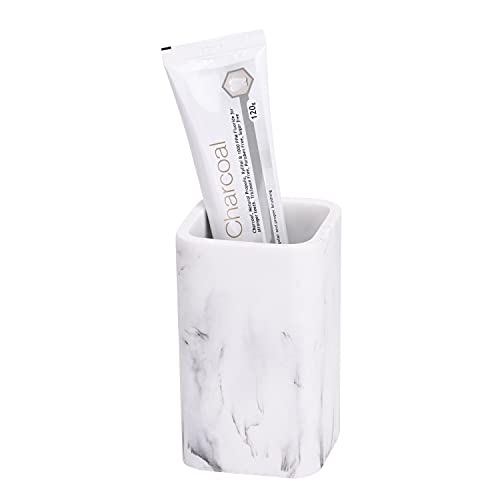 ZCCZ Bathroom Accessory Sets, 4 Pieces Bathroom Accessories Complete Set Vanity Countertop Accessory Set with Marble Look, Includes Lotion Dispenser Soap Pump, Tumbler, Toothbrush Holder and Tray