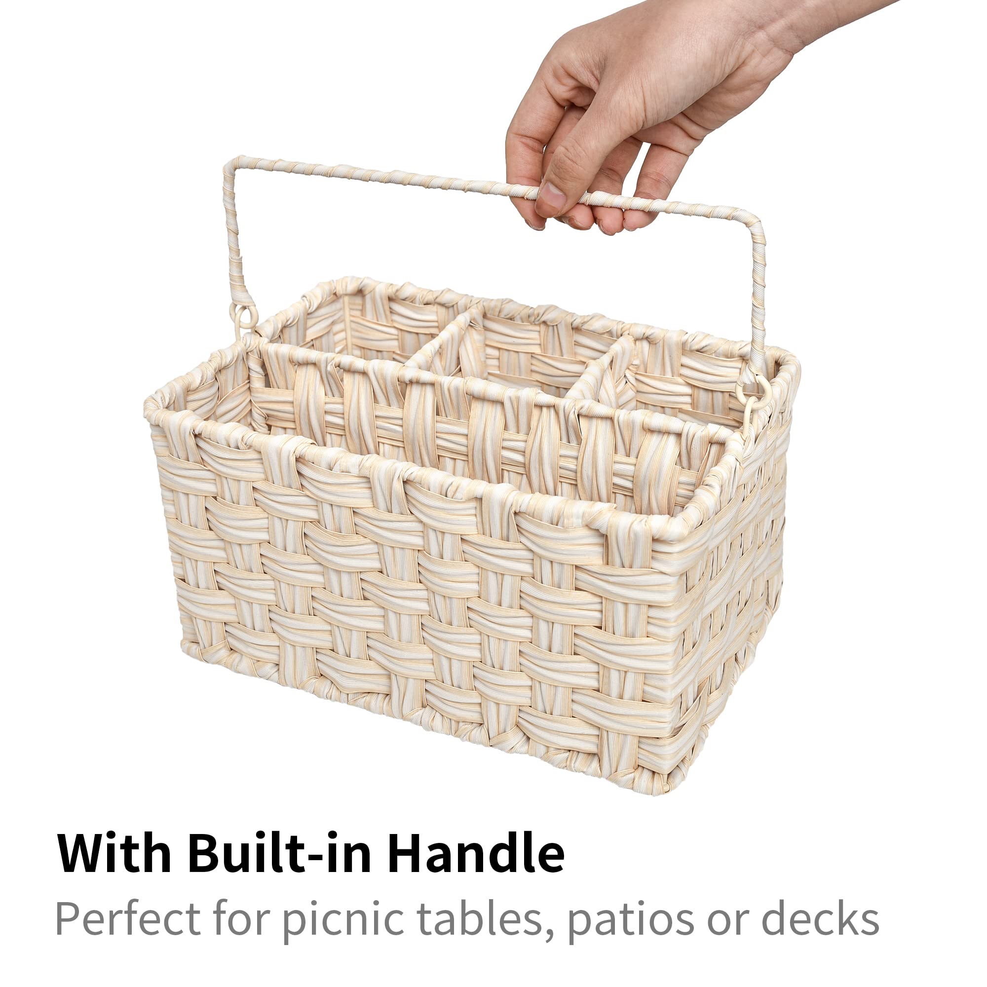 GRANNY SAYS Wicker Utensil Organizer, Silverware Caddy, Countertop Spoon and Fork Holder