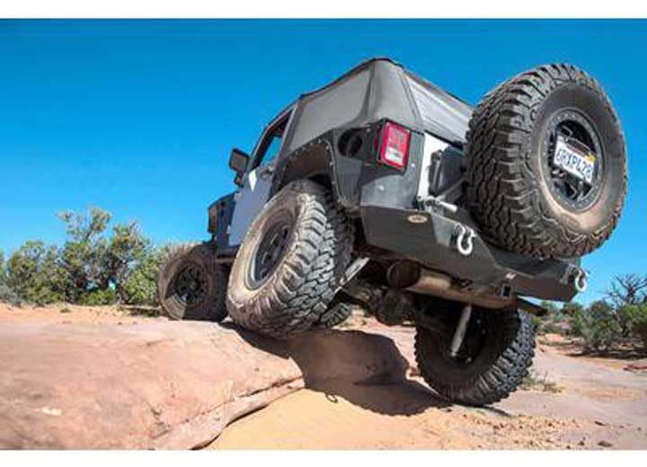 Smittybilt 76856-01 XRC Rear Bumper with Hitch and Tire Carrier for Jeep JK, (Box 1 of 2)