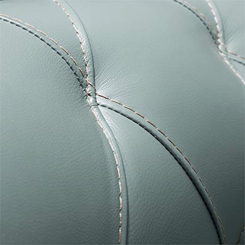 MAKLAINE Tufted Transitional Leather Sofa in Spa Green Finish