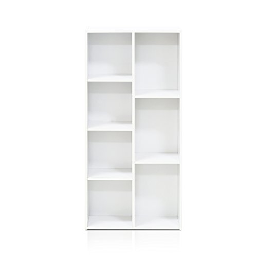 Furinno Luder Bookcase / Book / Storage , 7-Cube, White