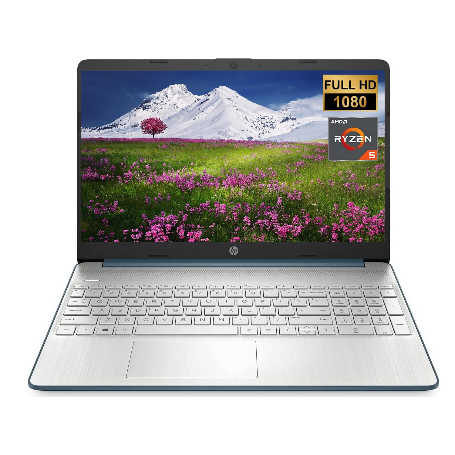 HP 15.6" FHD (1920 x 1080) Laptop for Business and Student, AMD Ryzen 5 5500U Processor (Beats i7-1165G7), 16GB RAM, 1TB SSD, Webcam, SD Card Reader, HDMI, Bluetooth, Wi-Fi, Windows 11 Home
