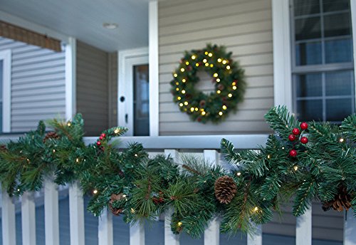 Sharper Image 9-Ft. Cordless Pre-Lit Indoor/Outdoor Garland