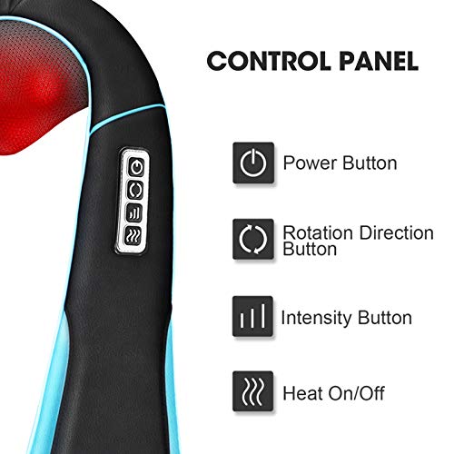 Massager with Heat - Deep Tissue Kneading Electric Back Massage for Neck, Back, Shoulder, Waist, Foot - Shiatsu Full Body Massage, Relax Gift for Her/Him/Friend/Dad/Mom