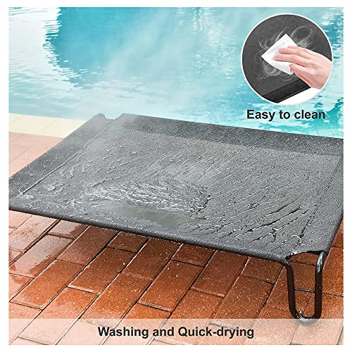 pettycare Outdoor Elevated Dog Bed Cot, Raised Dog Cots Beds, No Screws, Stable Frame & Durable Supportive Teslin Recyclable Mesh, Breathable, Indoor and Outside Pet Beds, Fits up to 40 lbs, Medium