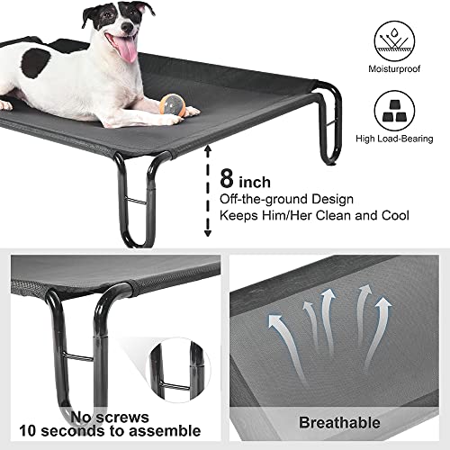 pettycare Outdoor Elevated Dog Bed Cot, Raised Dog Cots Beds, No Screws, Stable Frame & Durable Supportive Teslin Recyclable Mesh, Breathable, Indoor and Outside Pet Beds, Fits up to 40 lbs, Medium