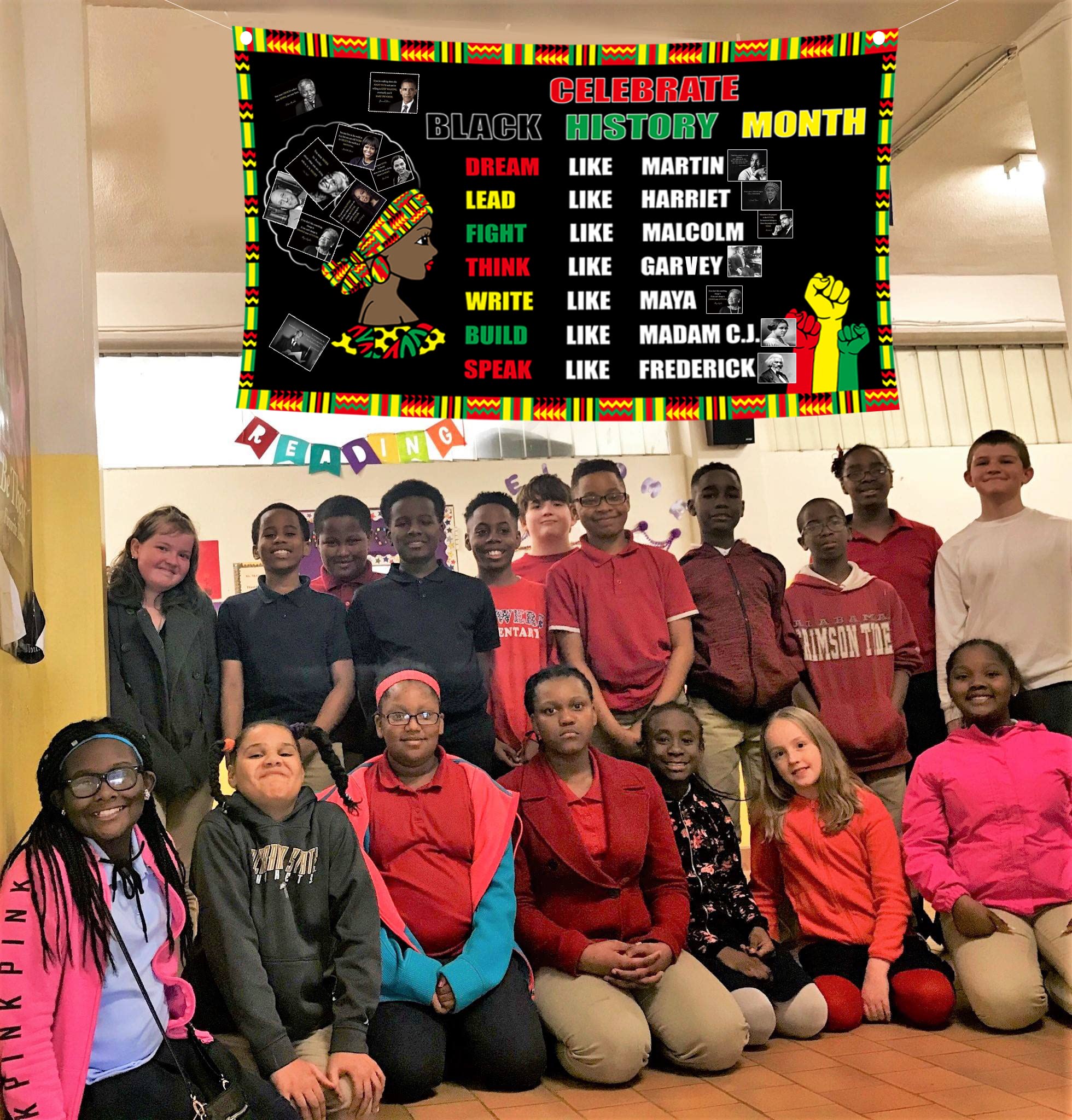 Black History Month Backdrop, 71"X43" Black History Month Banner Black History Month Bulletin Board Decorations for Classroom African American Celebration Decoration and Supplies
