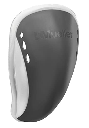 MUELLER Sports Medicine Men's Athletic Supporter with Flex Shield Cup, Adult Jockstrap for Sports, White Underwear/Gray Cup, Large