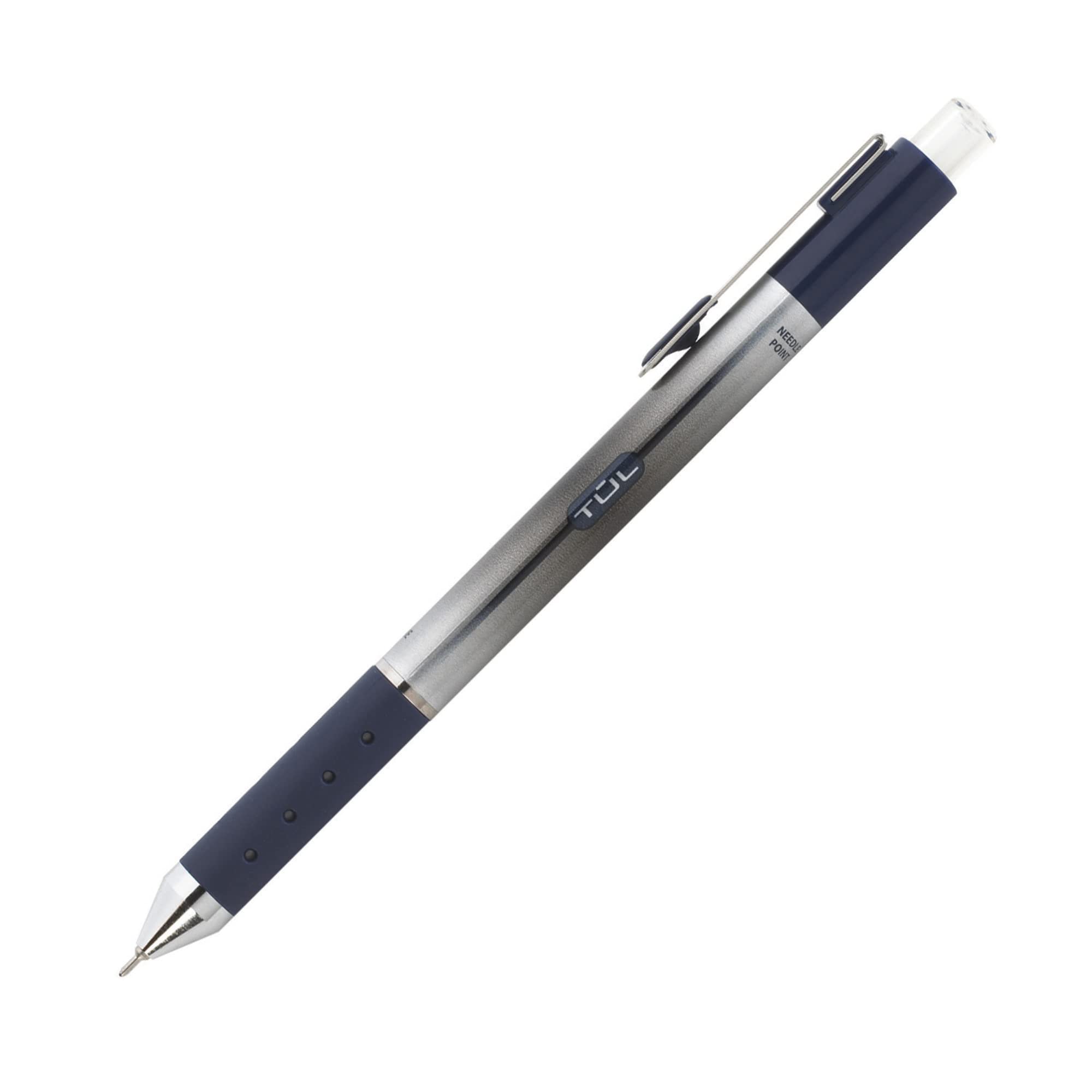 TUL Gel Pens, Retractable, Needle Point, 0.5 mm, Blue Barrel, Blue Ink, Pack Of 4