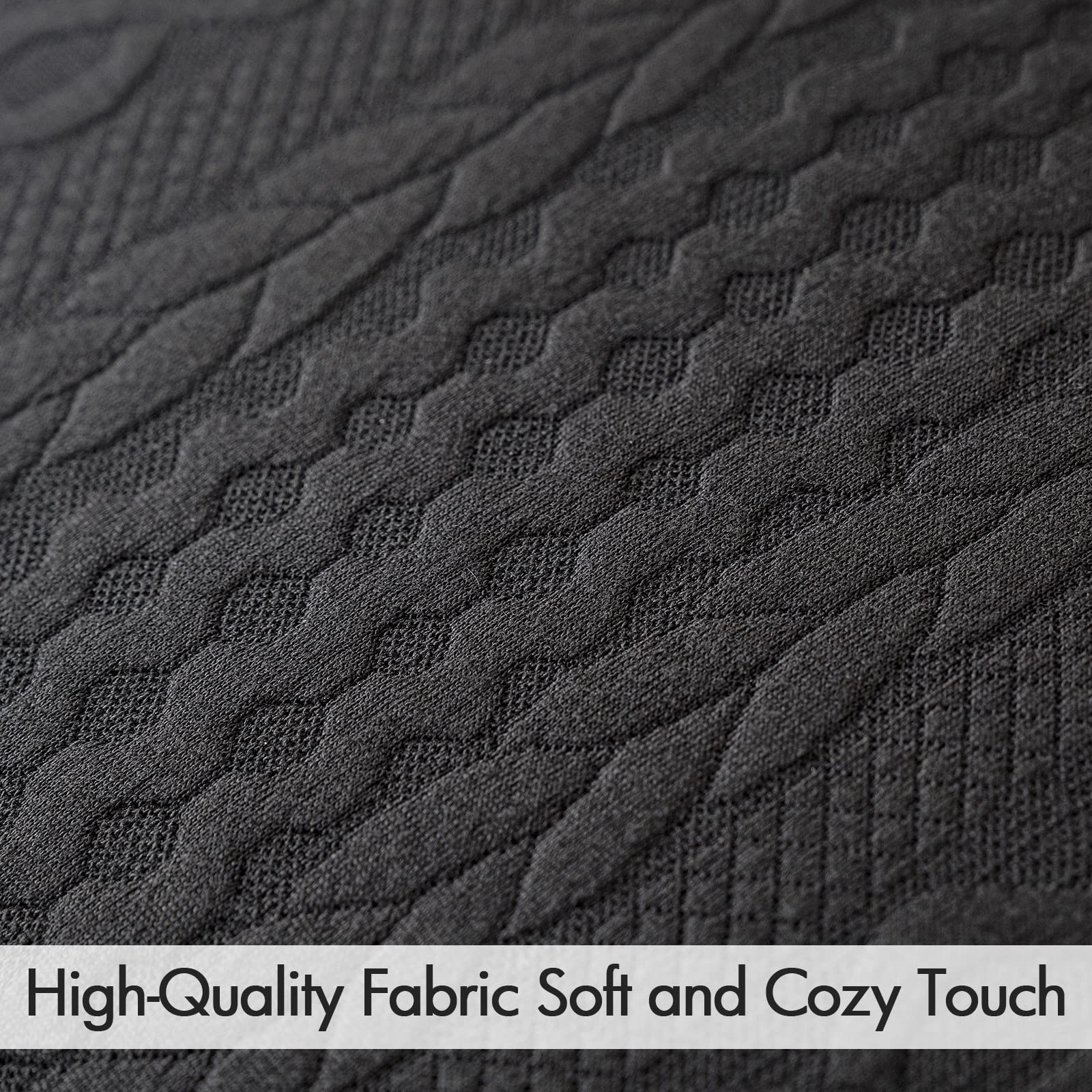 MIULEE Decorative Throw Pillow Covers Set of 2 Super Soft Modern Stretchy Embossed Patterned Cushion Covers for Farmhouse Couch Sofa Livingroom Bed,Black 18x18 inch