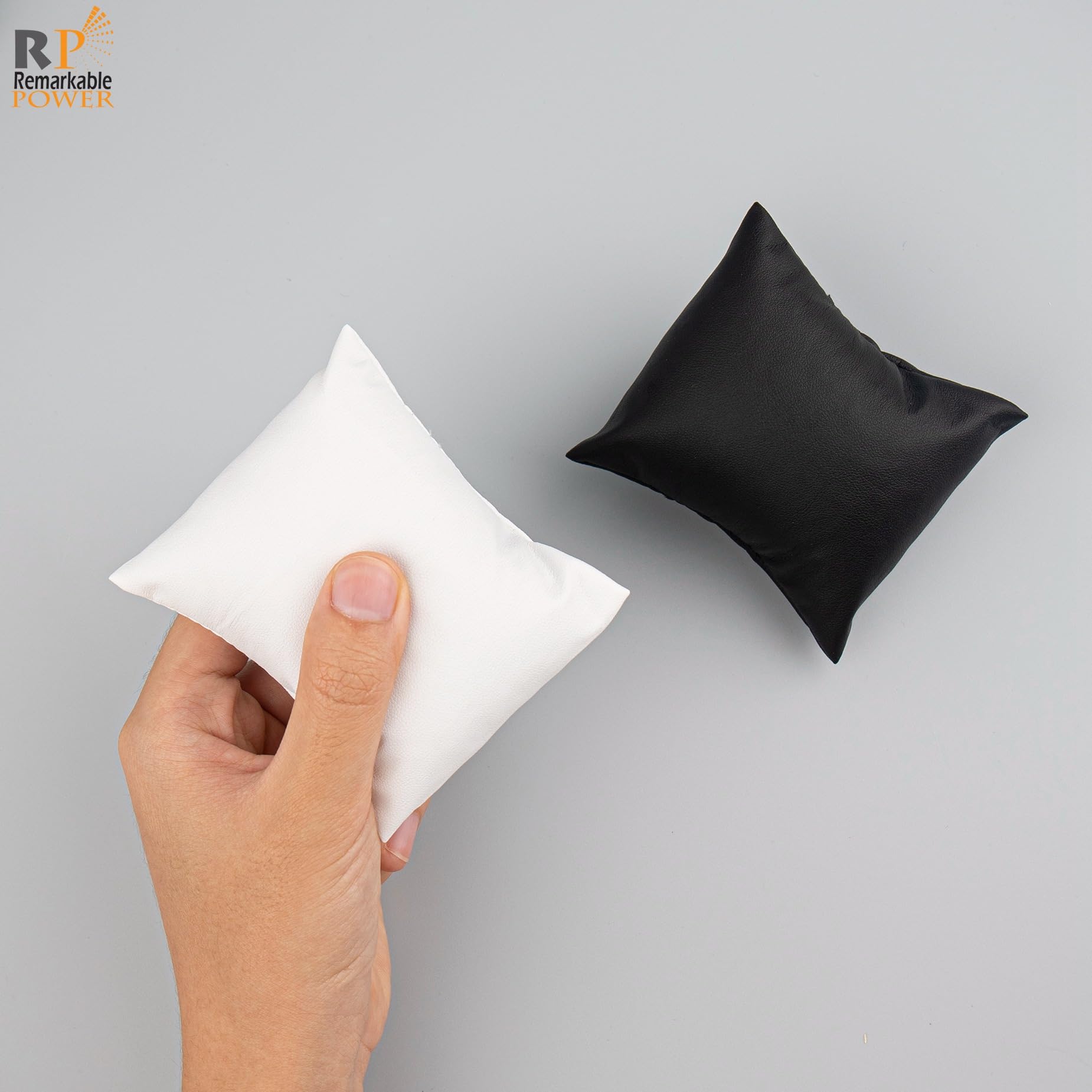 RP Remarkable Power, 10 Pack Black White Pu Leather Watch Pillows Jewelry Display Pillow Bracelet Cushion Bangle Display Pillows for Jewelry Display Gift Box