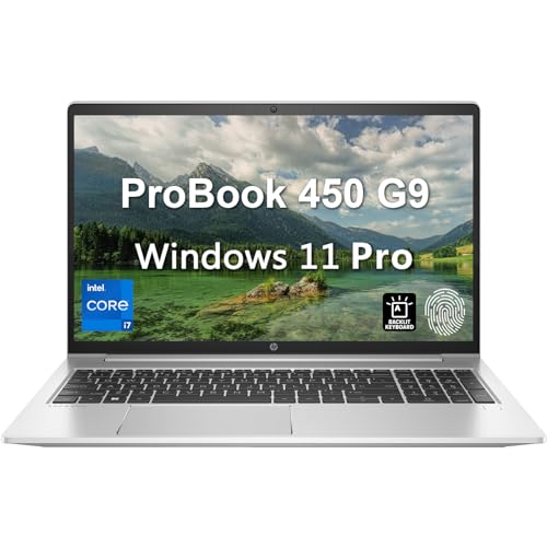 HP ProBook 450 G9 15.6" FHD Business Laptop, 12th Gen Intel 12-Core i7-1260P, 64GB DDR4 RAM, 2TB PCIe SSD, WiFi 6, Bluetooth 5.2, Backlit Keyboard, Fingerprint Reader, Windows 11 Pro
