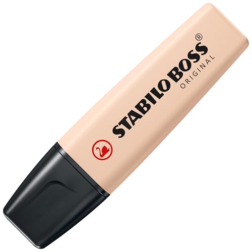 STABILO Highlighter BOSS ORIGINAL NatureCOLORS - Pack of 4 - Beige, Warm Grey, Earth Green, Black
