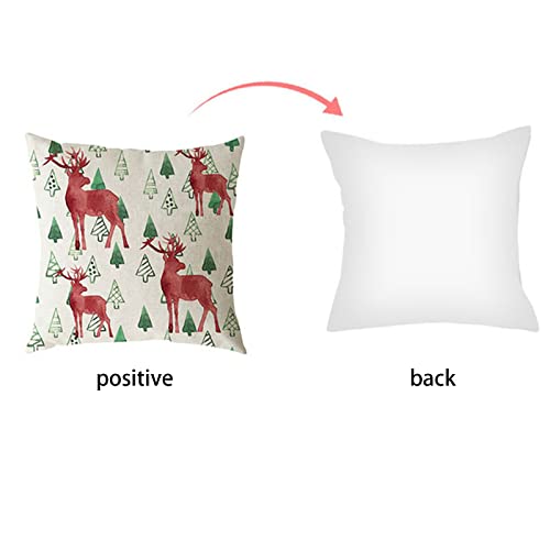 Scceatti Christmas Pillow Covers 18x18 in Liene Square Winter Cushion Cover with Zipper Polka Dot Funky Toss Theme New Pillowcases Protector for Couch Sofa Bed Living Room Decorations Gifts Decor