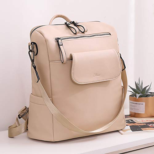 CLUCI Leather Backpack for Women Convertible Backpack Purse Travel Large Fashion Designer Ladies Purse