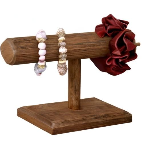 MOOCA 2 Pcs Wooden Jewelry Display Stand, Bracelet Watch Holder Display for Store, 7.9 W x 2.9 D x 5.5 H in, Brown Color