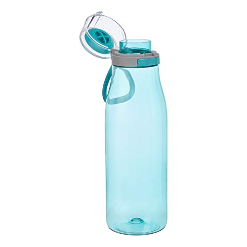 Amazon Basics Tritan Water Bottle with Action Lid β 24-Ounce, 2-Pack, Blue and Purple