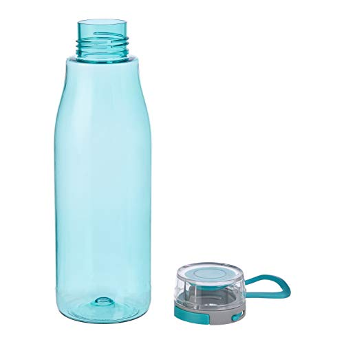 Amazon Basics Tritan Water Bottle with Action Lid β 24-Ounce, 2-Pack, Blue and Purple
