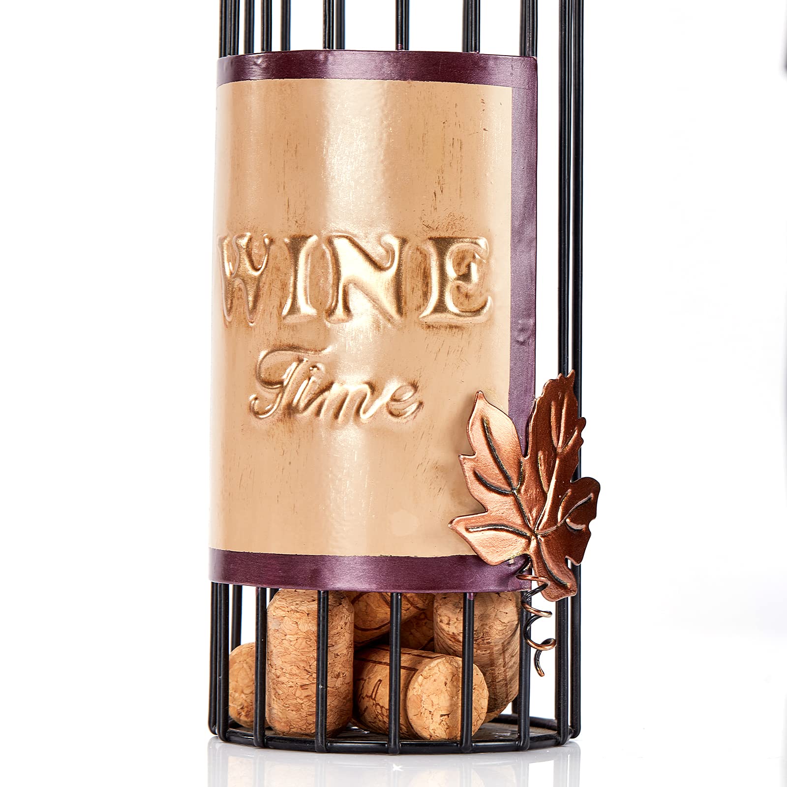 Aayla Wine Cork Holder - Wine Time Cork Storage, Black and Antique Gold, Unique Gift for Wine Lovers (Wire Champagne Shape, Holds Approximately 55 Corks)