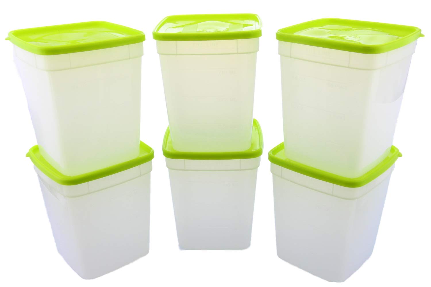 Arrow Home Products 1 Quart Freezer Food Storage Containers with Lids, 6 Pack - USA Made Reusable Freezer Containers for Food Storage - Prep, Store, Freeze - BPA Free, Dishwasher Safe, Durable