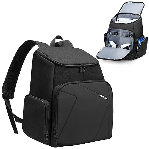 Travel Backpack Compatible with PS5/PS5 Pro/PS5 Slim,Travel Bag fits for PS4/PS4 Pro/PS4 Slim/Xbox One/Xbox One X/Xbox One S,15.6" Laptop and Gaming Accessories, Portable Console Carrying Case, Black