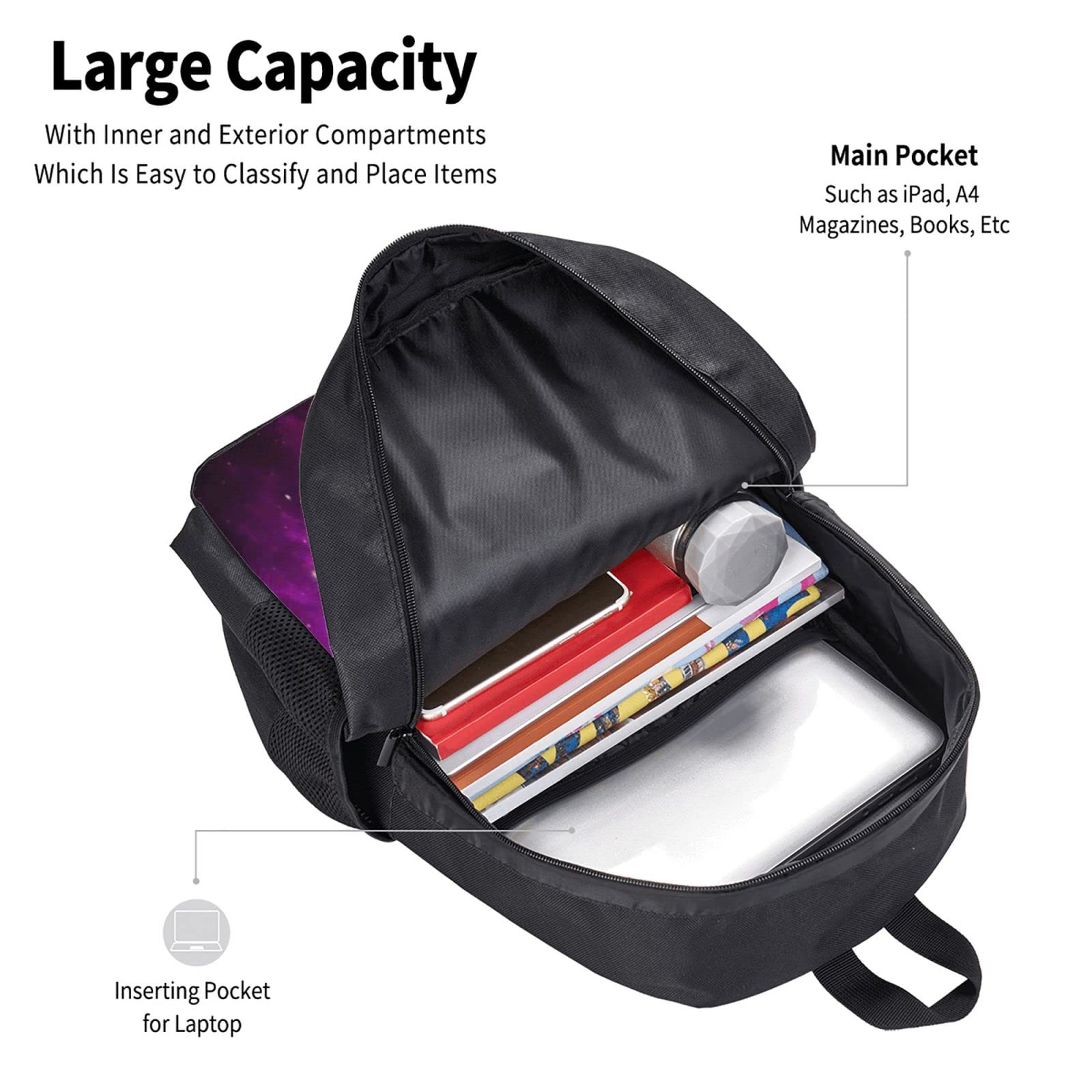 UINTA Halloween Backpack 3D Printed Large Capacity Laptop Backpack Travel Casual Bag