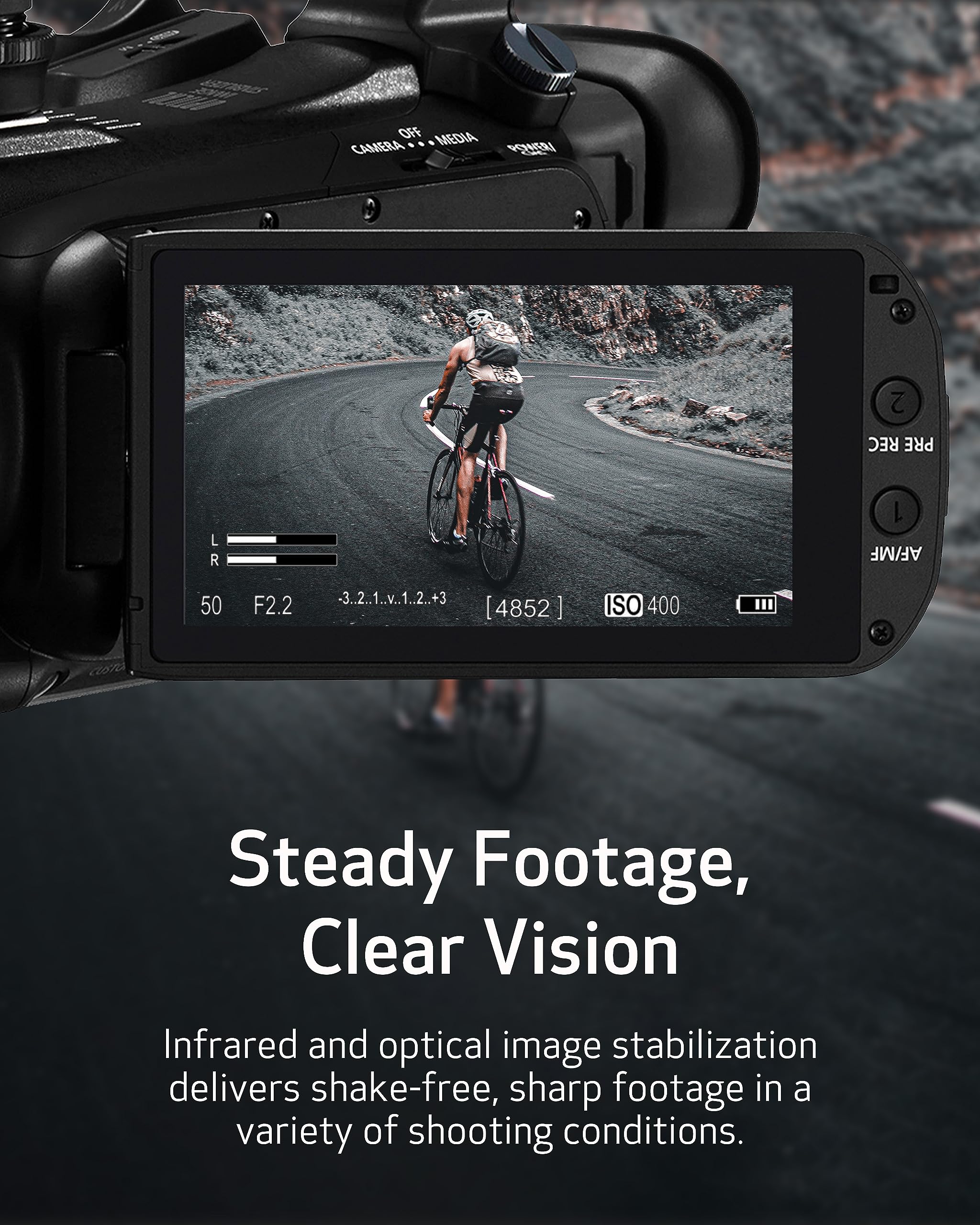 Canon XA70 Pro Camcorder 1β 4K UHD CMOS Sensor, Dual-Pixel CMOS AF, 15x Optical Zoom, 600x Digital Zoom, Image Stabilization, HDMI, USB Live Streaming, Time Stamp On-Screen Disp. Recording, XLR inputs