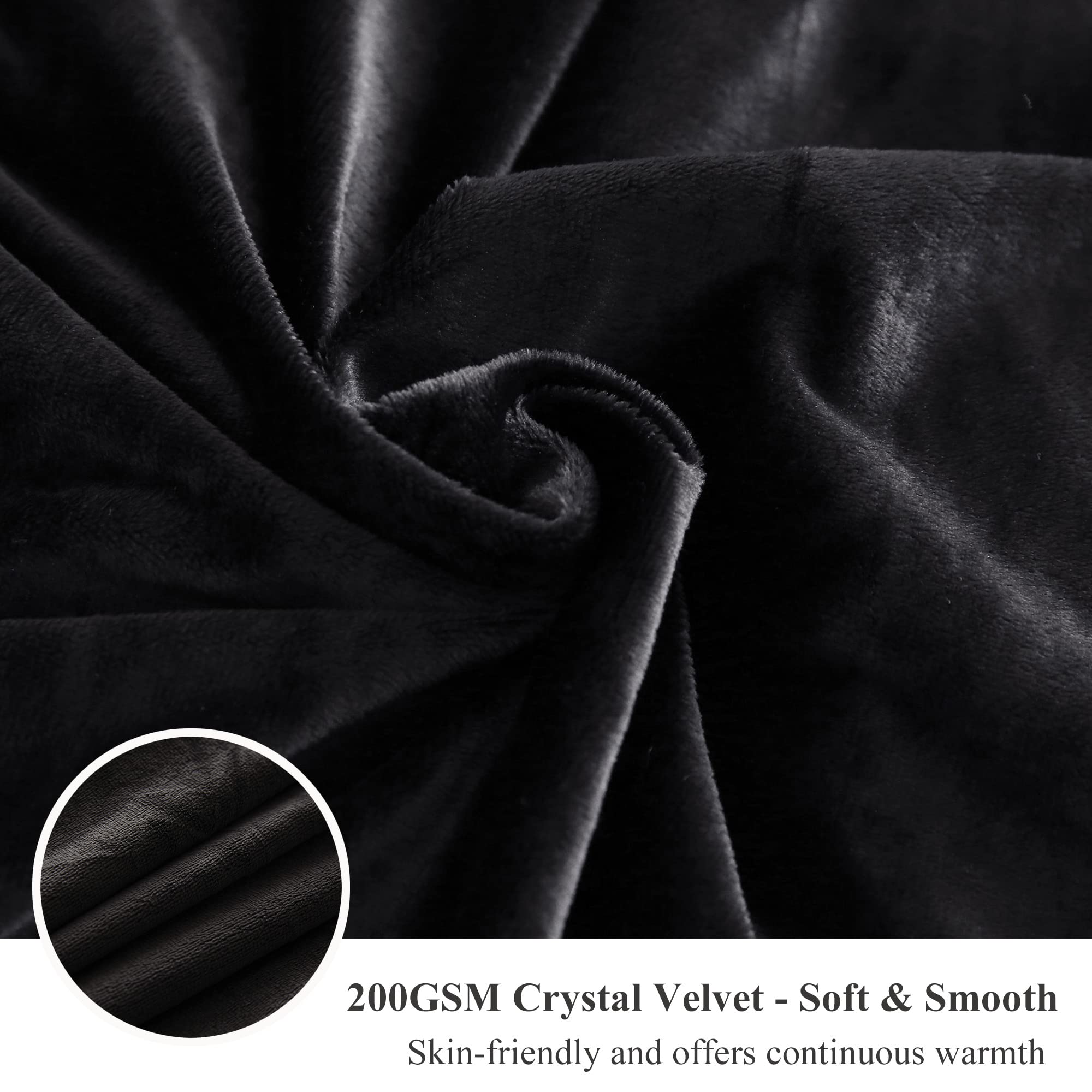XeGe Soft Plush Body Pillow Cover, 20x54 Big Fluffy Body Pillowcase, Boho Faux Fur Fuzzy Long Decorative Pillow Sham for Bedroom Sofa Couch, Solid Shaggy Throw Bed Pillow Case Black