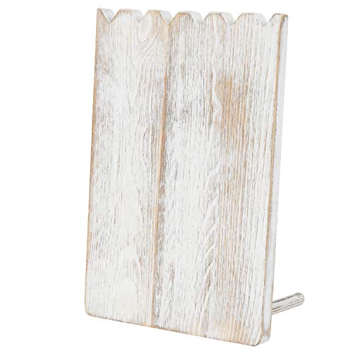 MyGift Whitewashed Wood Necklace Holder Stand, Adjustable Length Necklace Bracelet Jewelry Organizer Display Stand - Holds up to 3 Necklaces