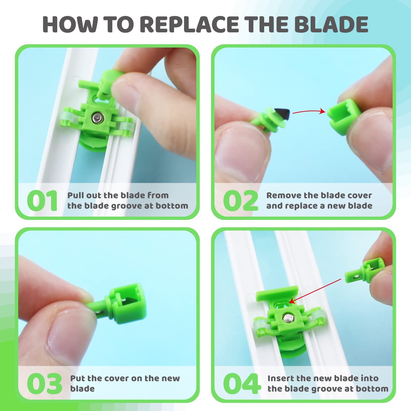 YETOOME Circular Paper Cutter, Rotary Circle Cutter Cut Paper Trimmer Scrapbooking Tool with 3 Replaceable Blades for Art and DIY Crafts, Cards Making (Green)