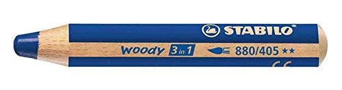 3 x STABILO Woody 3 in 1 Multi-Talented Jumbo Pencil - Ultramarine (880/405)