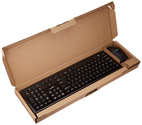 Amazon Basics USB Wired Computer Keyboard and Wired Mouse Bundle Pack