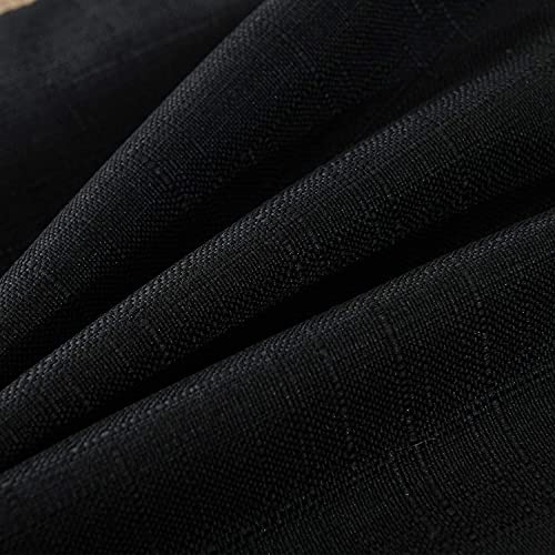 NordECO HOME Set of 2 Farmhouse Throw Pillow Covers - Burlap Linen Trimmed Tailored Edges Decorative Cushion Covers for Bed Home Decoration, 18 x 18, Black
