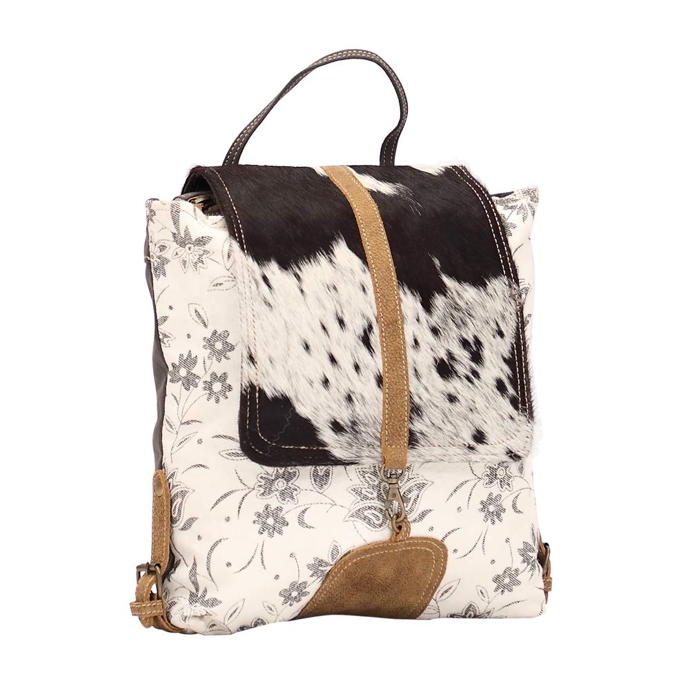 Myra Bag Bloom Bleach Upcycled Canvas & Cowhide Backpack S-1504