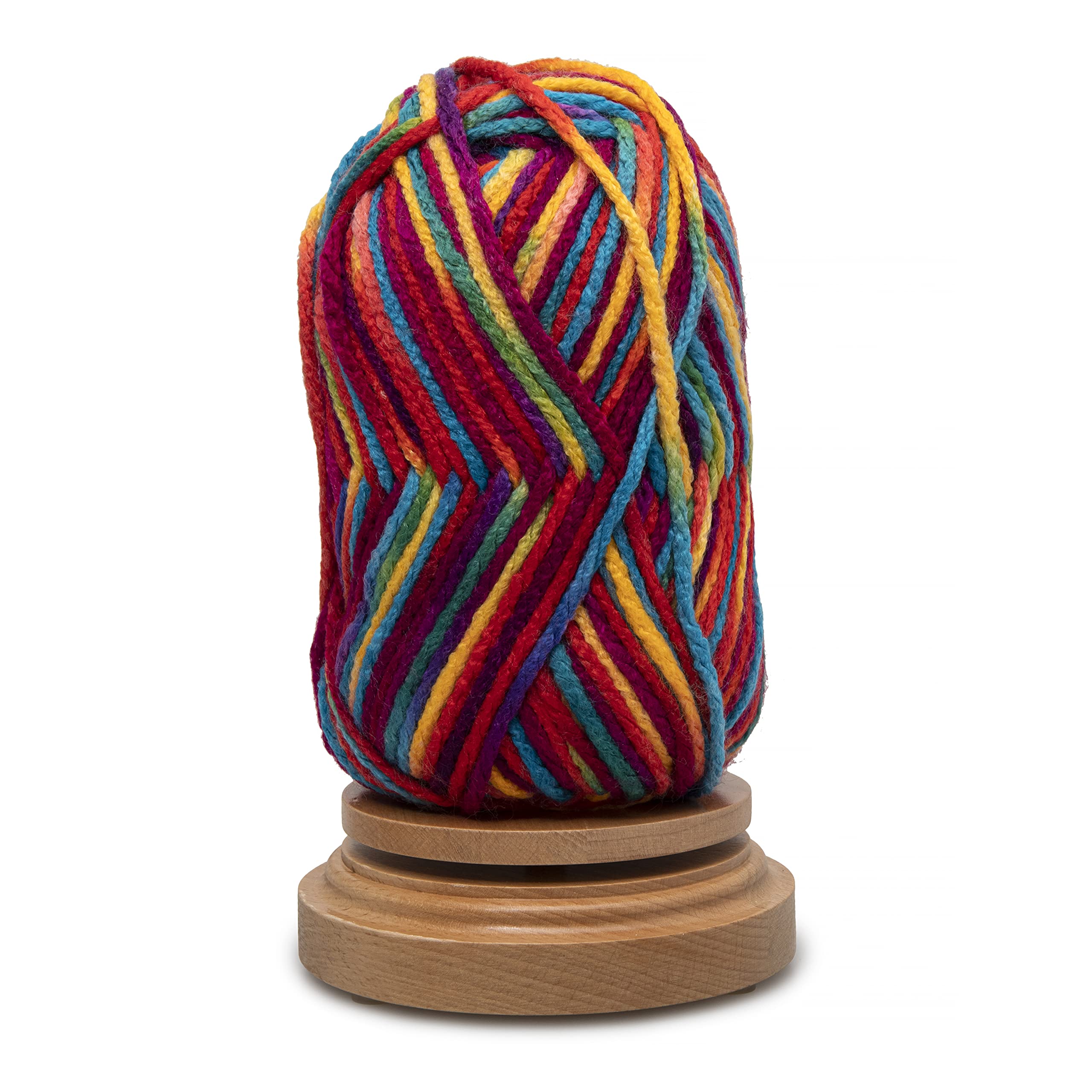GOODROPRO Yarn Ball Holder - Made from Sustainable Beech Wood - Helps You in The Process of Crocheting or Knitting - String Dispenser - Complete with Set of 2 Bamboo Crochet Hooks