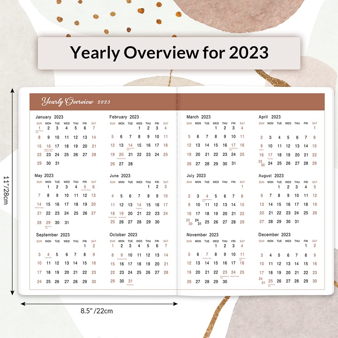 SKYDUE 2023 Monthly Planner, 11" x 8.5", 12 Months Calendar Planner from Jan. 2023 to Dec. 2023. Easily Organizes Your Tasks, Manage Your Agenda Effectively