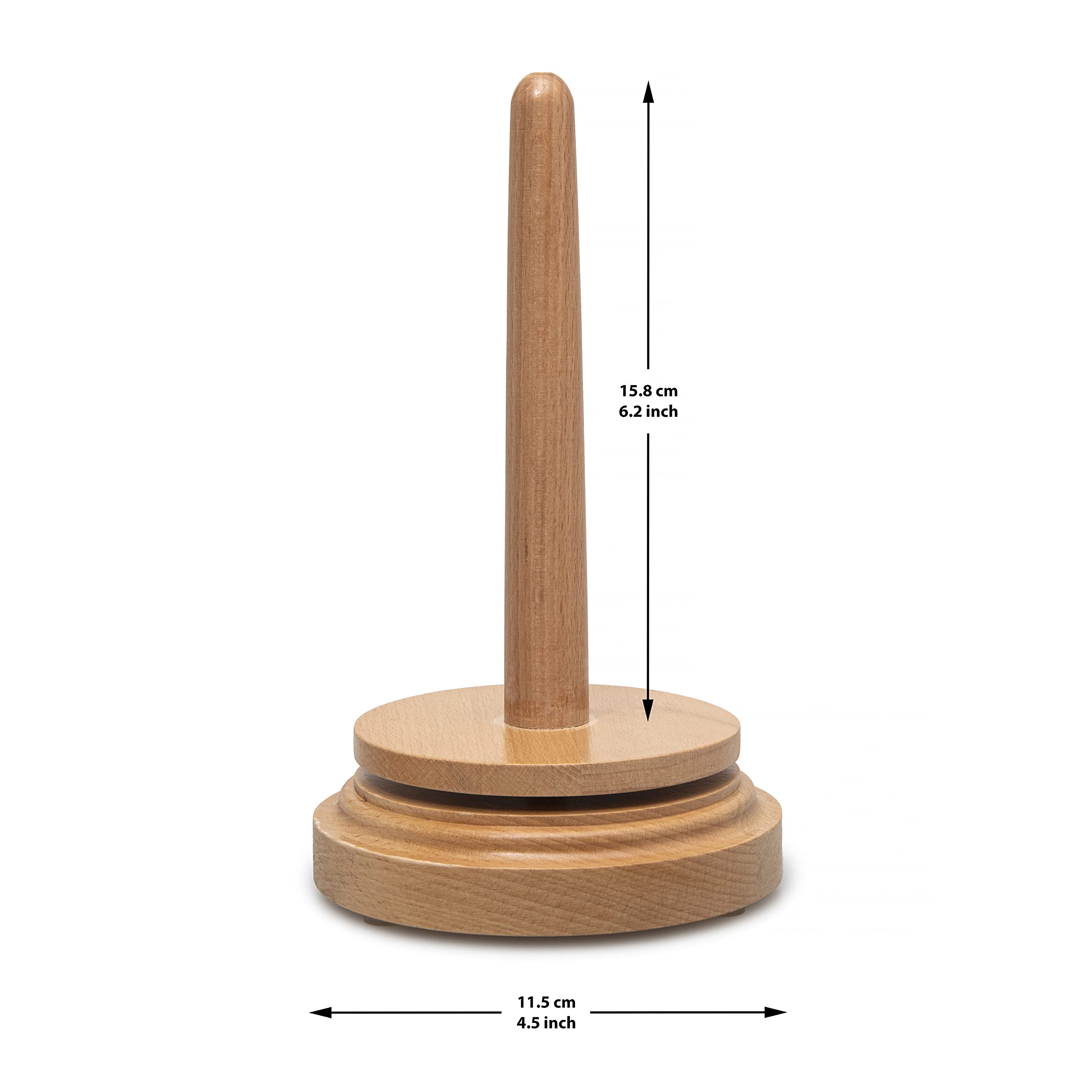 GOODROPRO Yarn Ball Holder - Made from Sustainable Beech Wood - Helps You in The Process of Crocheting or Knitting - String Dispenser - Complete with Set of 2 Bamboo Crochet Hooks