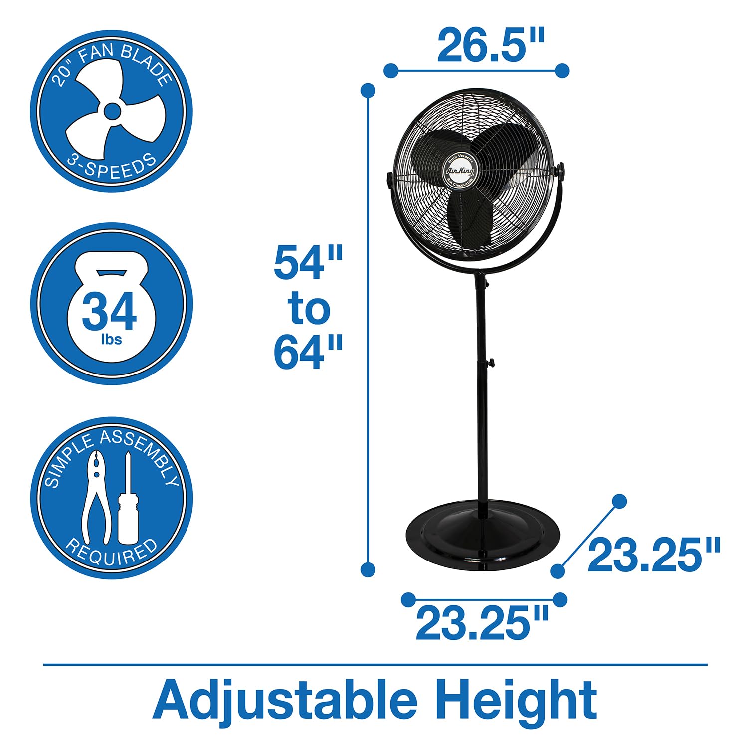 Air King 9420 20-Inch Industrial Grade Pedestal Fan