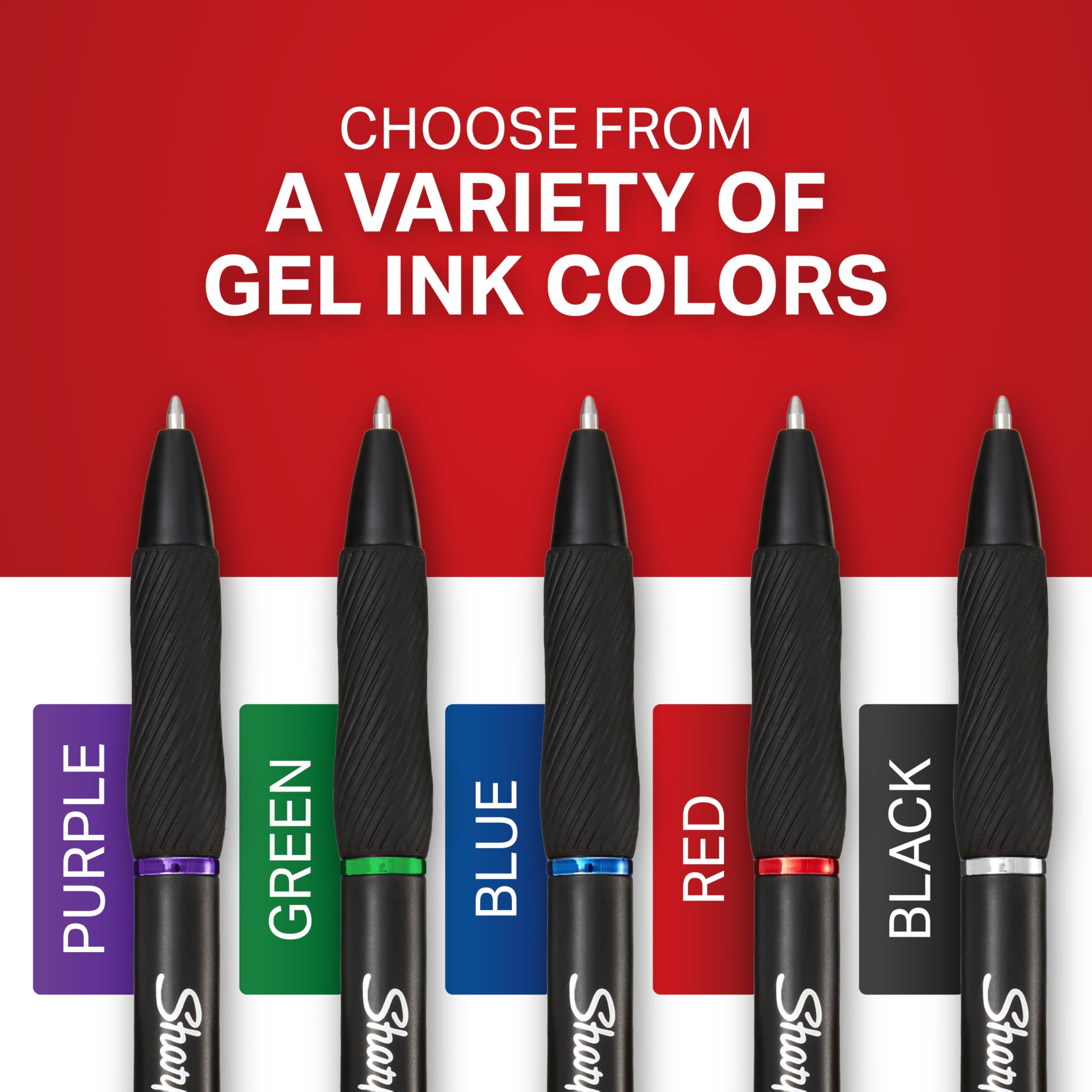 SHARPIE S-Gel, Gel Pens, Fine Point (0.5mm), Black Ink Gel Pen, 12 Count