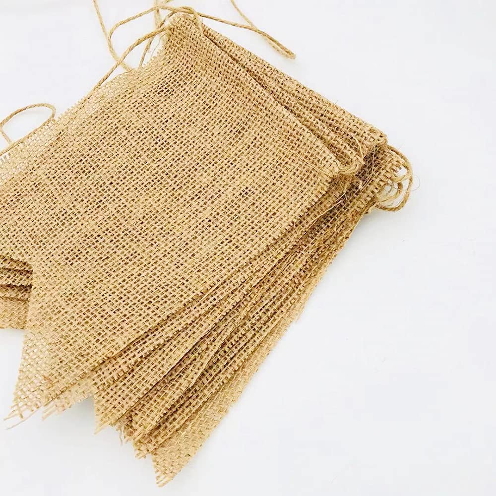 CrazyCharlie Burlap Banner,15pcs Swallowtail Flags and 13pcs Triangle Flags DIY Decor for Party Wedding Graduation Baby Shower