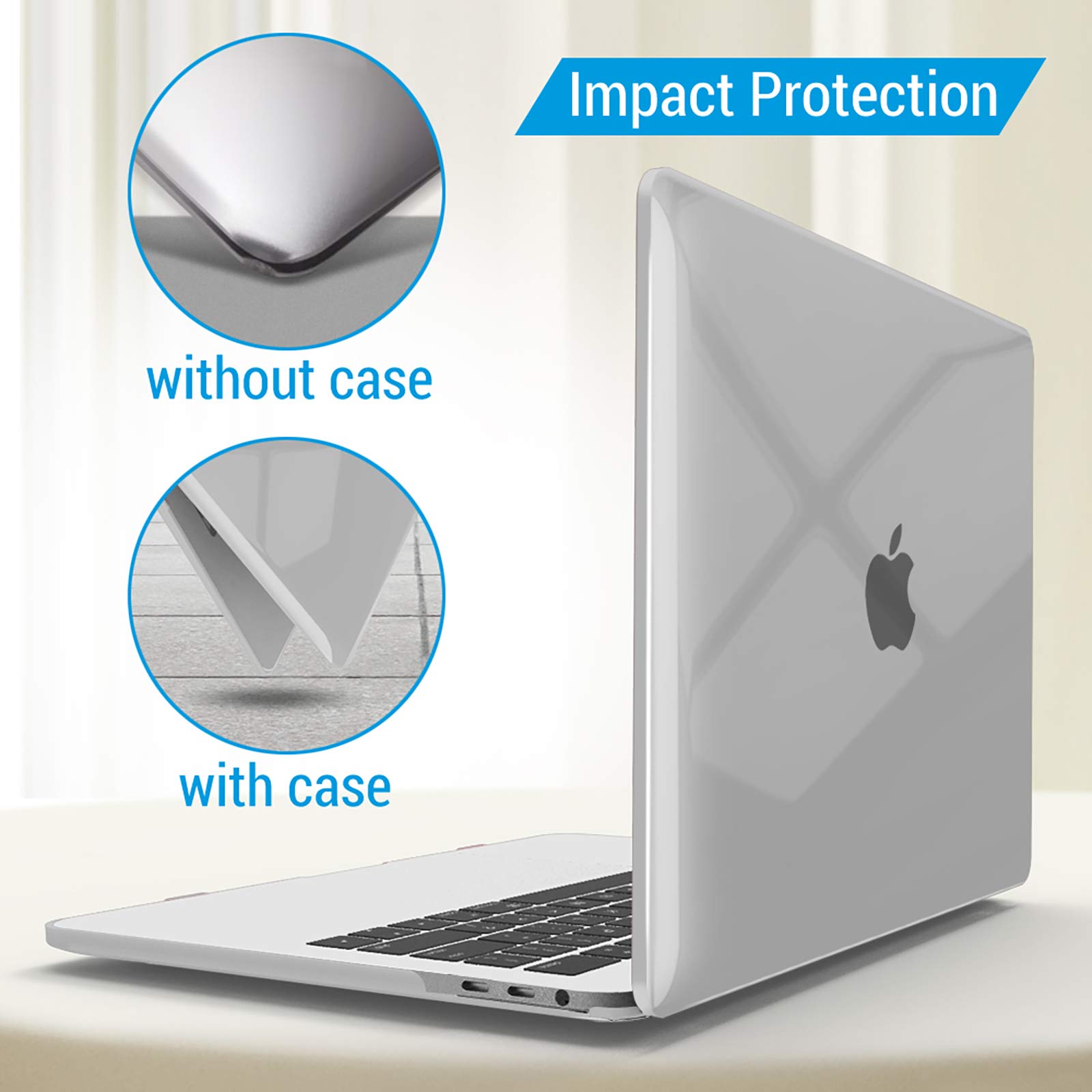 IBENZER Compatible with 2023 2022 M2 MacBook Pro 13 Inch Case 2021-2016 M1 A2338 A2289 A2251 A2159 A1989 A1706 A1708, Hard Shell Case & Keyboard Cover for Mac Pro 13, Crystal Clear, T13CYCL+1A