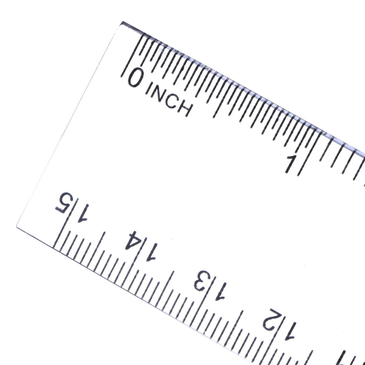 2 Pack Plastic Ruler Straight Ruler Plastic Measuring Tool for Student School Office (Clear, 6 Inch)