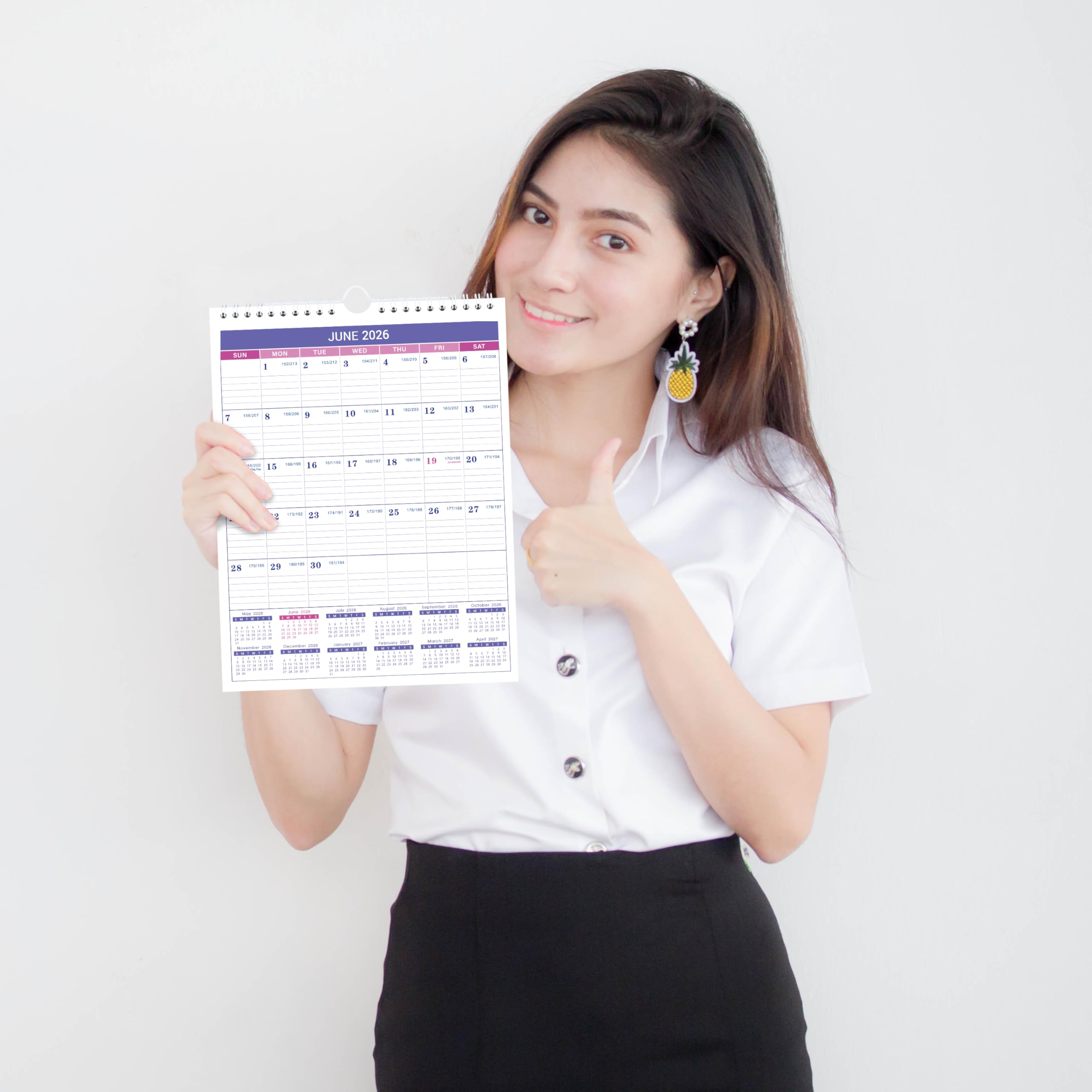 2023-2024 Wall Calendar - 18 Months Calendar 2023-2024 from Jan. 2023 - Jun. 2024, 8.5" x 11", Twin-Wire Binding, Ruled Blocks with Julian Dates, Perfect Wall Calendar for Organizing